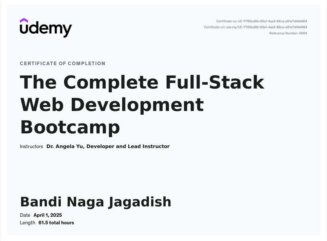 Bandi Naga Jagadish - Cybersecurity Professional & Full Stack Developer